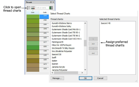 Set up thread colors