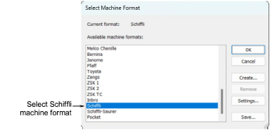 Create custom formats for different machines