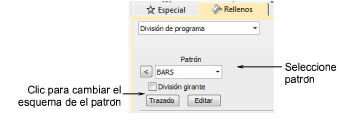 Trazar rellenos de divisiones de programa en pantalla