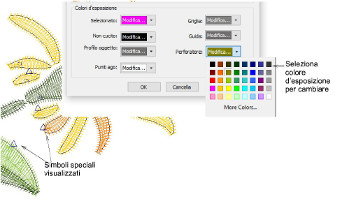 Cambia colori di visualizzazione