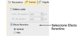 Ajustar configuraciones de rellenos de curva