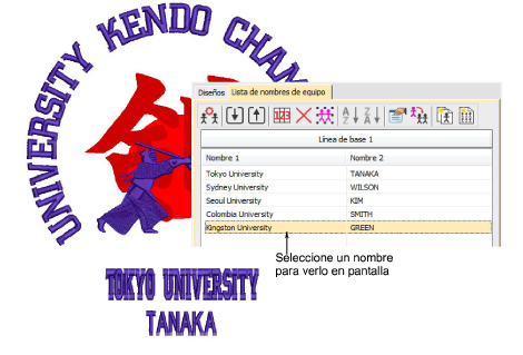 Usar plantillas con diseños de nombres de equipo