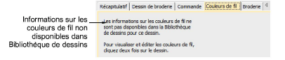 Onglet Couleurs de fil