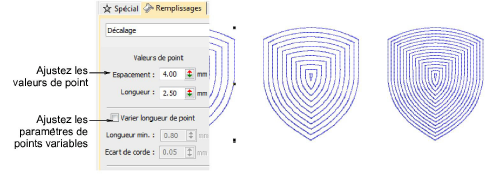Remplissages décalés